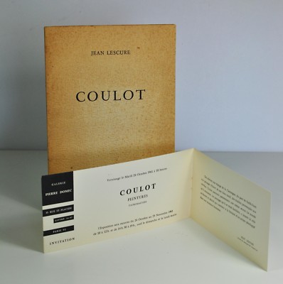 LESCURE Jean "Coulot, peintures" Galerie Pierre Domec, 1961. Envoi de J ...