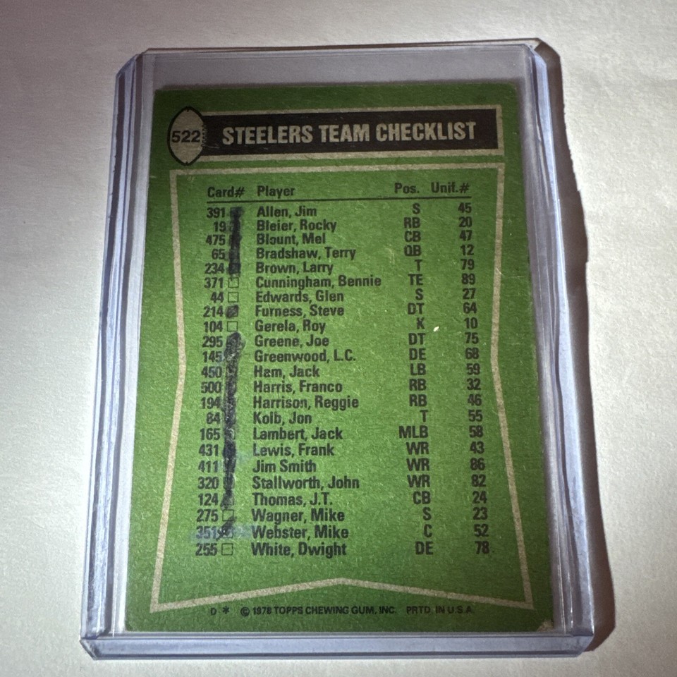 Franco Harris & Mel Blount 1978 Topps #522 | eBay