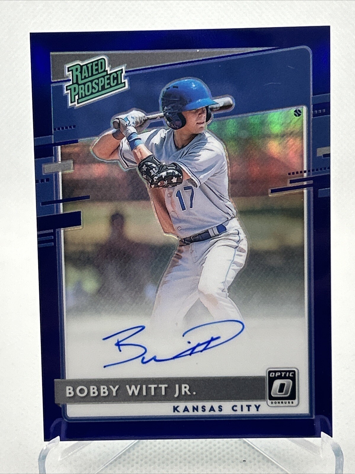 2020 Panini Donruss Optic - Rated Prospects Signatures Purple Prizm #RPS-BW Bobby Witt Jr. /50 ...