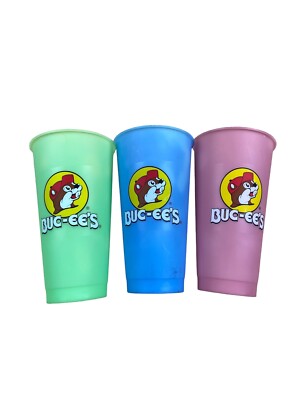 Lot of 3 Different Color Buc-ee's Bucee's Cups 25oz Tumblers Pink Green ...