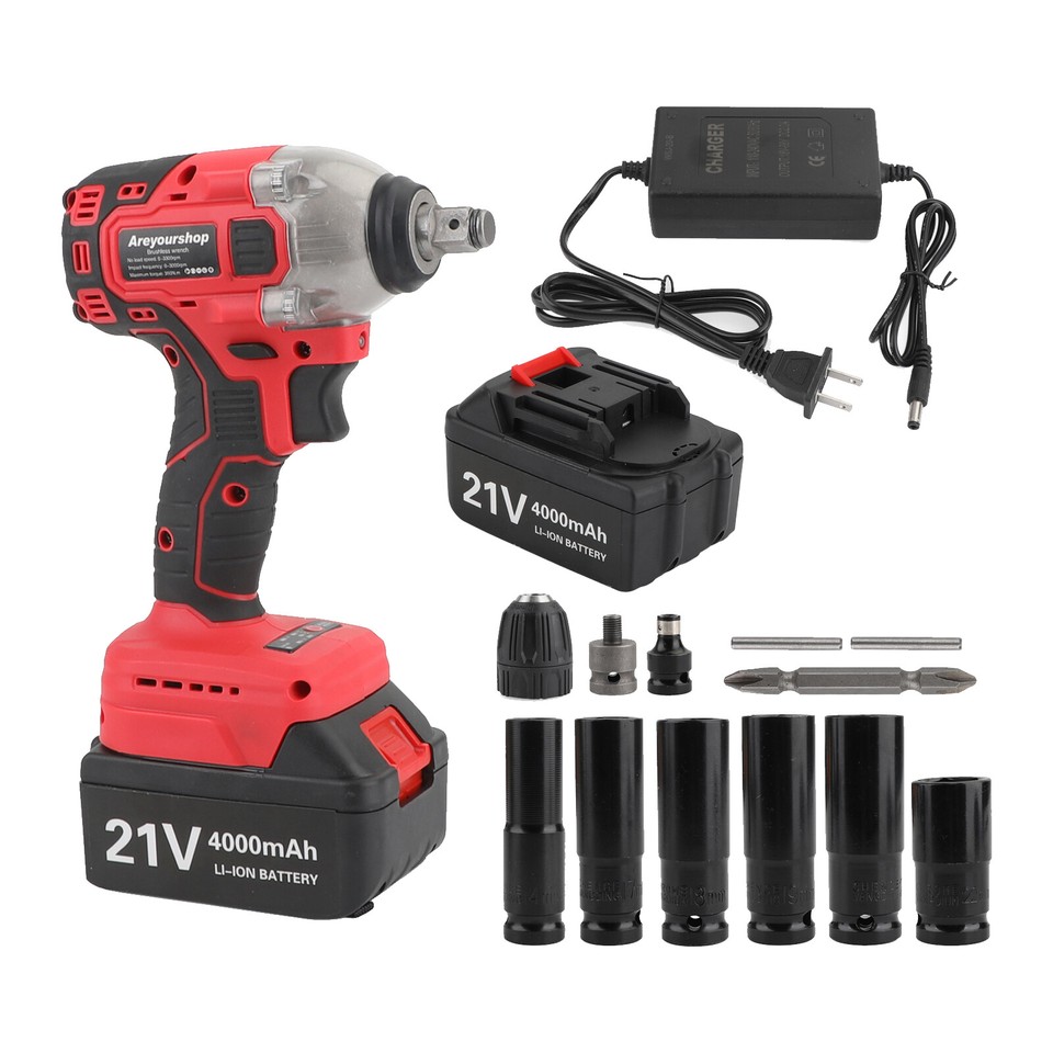 Brushless Impact Wrench Torque Rattle Gun Electric Ratchet W/battery 1/ ...