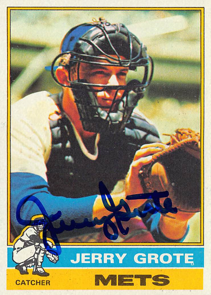 Jerry Grote autographed baseball card 1976 Topps #143 (New York Mets ...