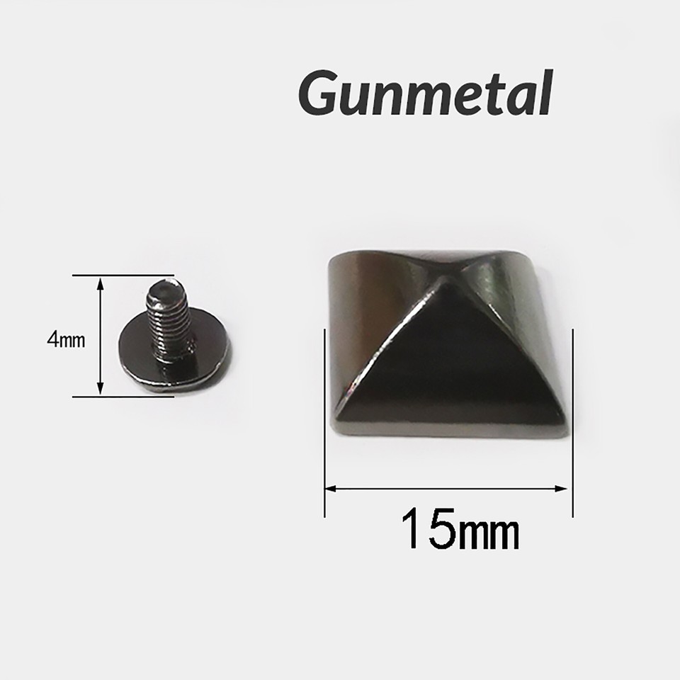 10/15mm Pyramid Square Rivet Leather Metal Studs Decor Clothing Bags ...