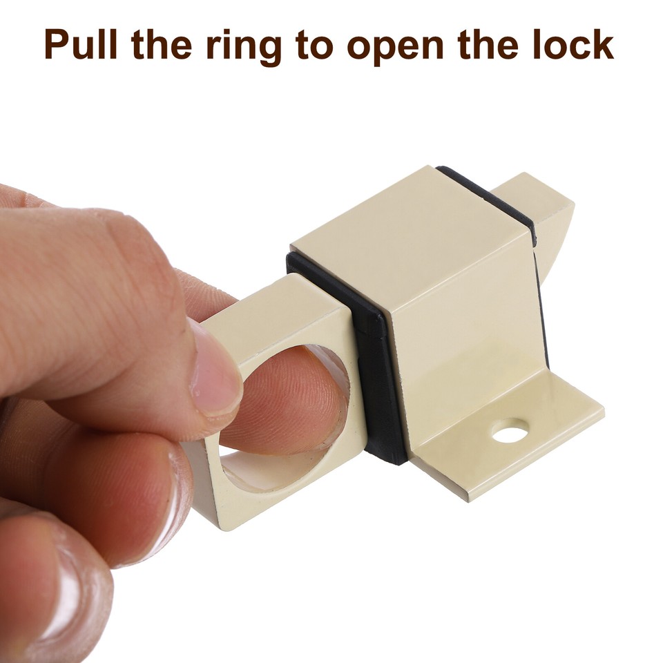 8 Pcs Door Bolt Latch, Aluminum Alloy Pull Ring Spring Bounce Lock ...