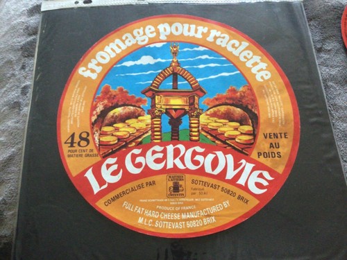 Etiquette Fromage Montagne Raclette Le Gergovie French Cheese Label | eBay