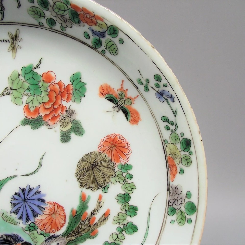 17th Century Chinese Antique Kangxi Famille Verte Wucai Porcelain Dish ...