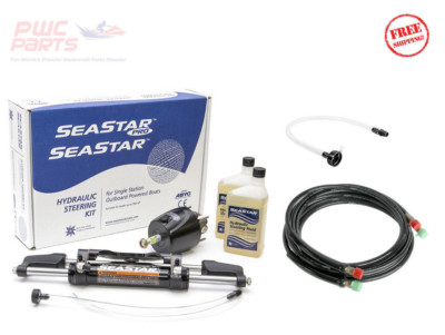 SeaStar HK6400A-3 Hydraulic Steering Kit w/ 20' Hoses HO5120 w HA5438 ...