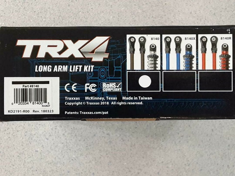 Traxxas 8140 TRX-4 Complete Long Arm Lift Kit Black Brand New ...