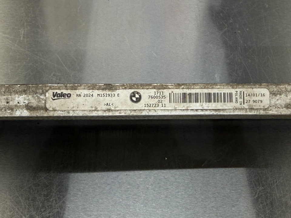 12-16 BMW F3x 3 4 Series N55 Front Lower Engine Aux Radiator Oil Cooler ...