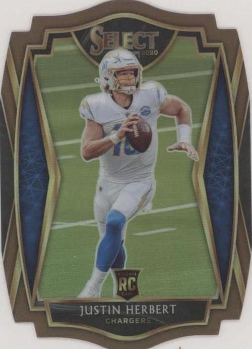 2020 Panini Select - Premier Level Justin Herbert #144 Copper Prizm Die ...