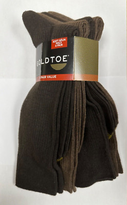 NWT Goldtoe 4 pk Browns (2 light, 2 dark) Report Rib Special Shoe size ...