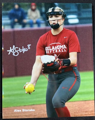 Alex Storako Oklahoma Sooners Softball Signed Photo OKC Spark Michigan ...
