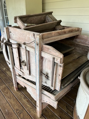 Antique Wooden Grain Wheat Fanning Mill Thresher Grain Seperater | eBay