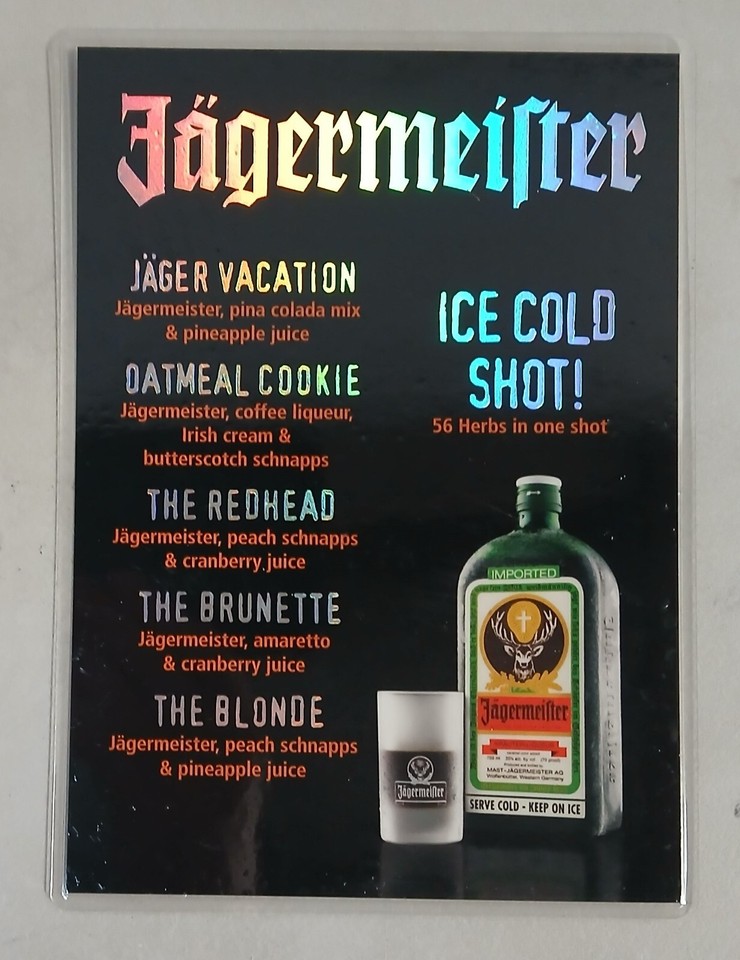 Jagermeister Laminated Drink Card - Used | eBay