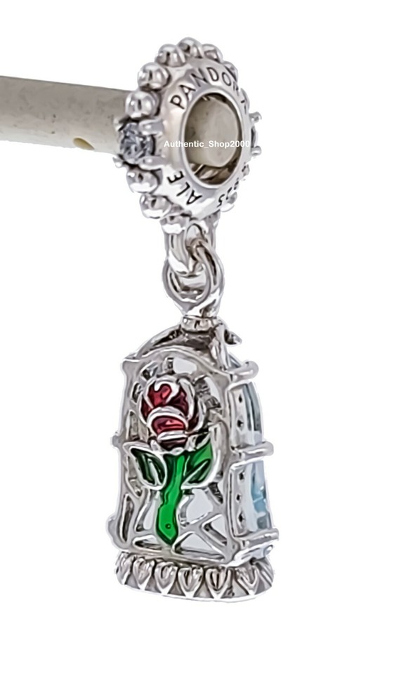 New 100% PANDORA 925 Disney Beauty and the Beast Enchanted Rose Charm ...