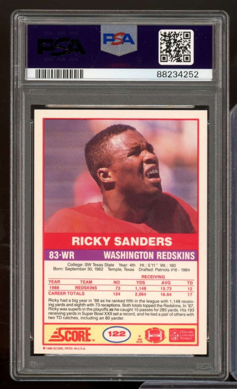 1989 Score - 83-WR on Back #122 Ricky Sanders for sale online | eBay