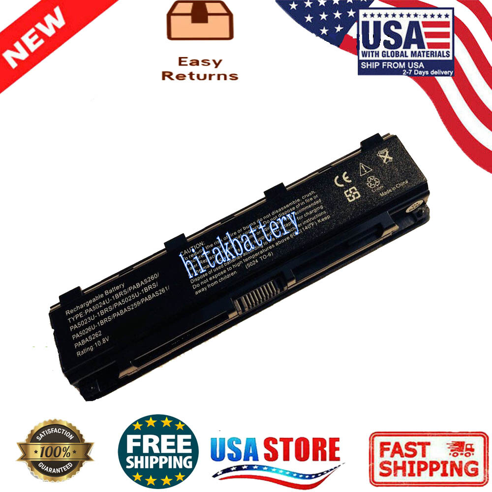 New Battery For Toshiba Satellite PA5024U-1BRS C850 C855 C855D C55 ...