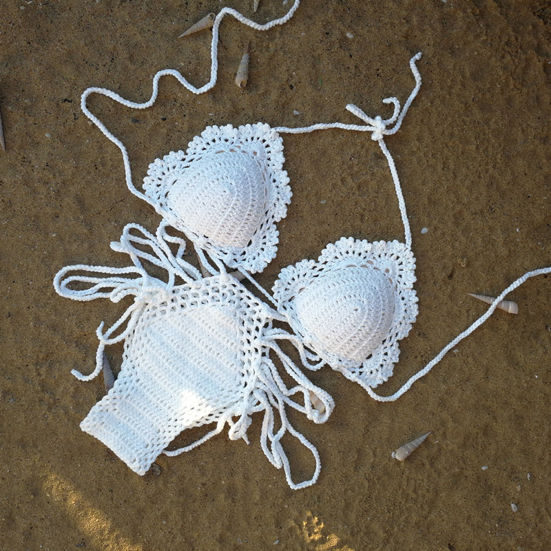 Handmade Women‘s Swimwear Feeler Crochet Bikini Set Lining swim trunks ...