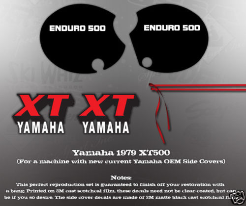 YAMAHA 1979 XT500 TANK SIDE COVER DECAL KIT LIKE NOS - Check side cover ...