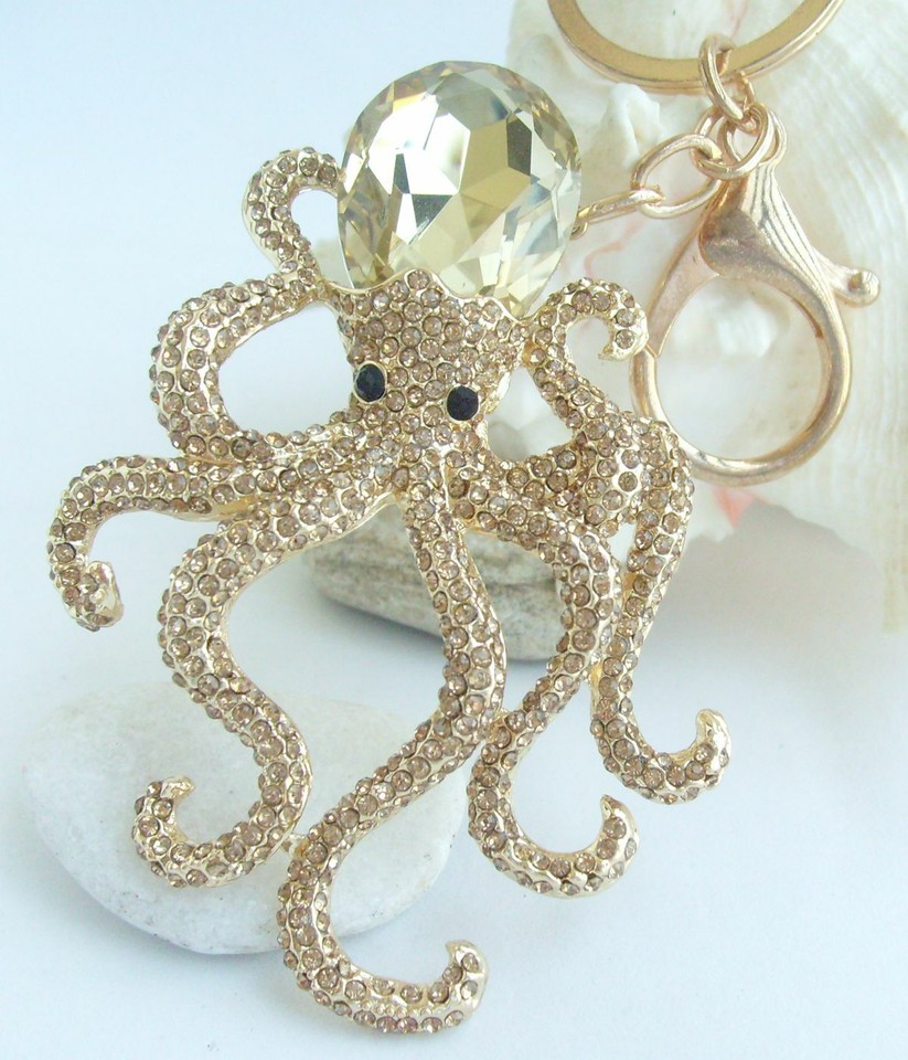 Charming Animal Octopus Keychain Pendant Austrian Crystal KP05097 | eBay
