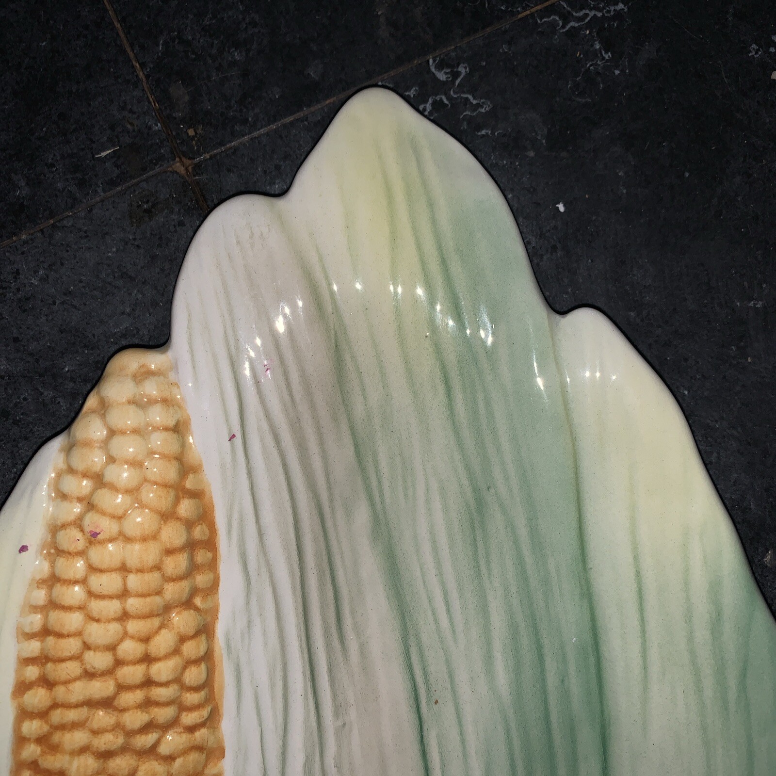 VINTAGE Italian Ceramic Ear Of Corn Hand painted In ITALY Plate 46cm X ...