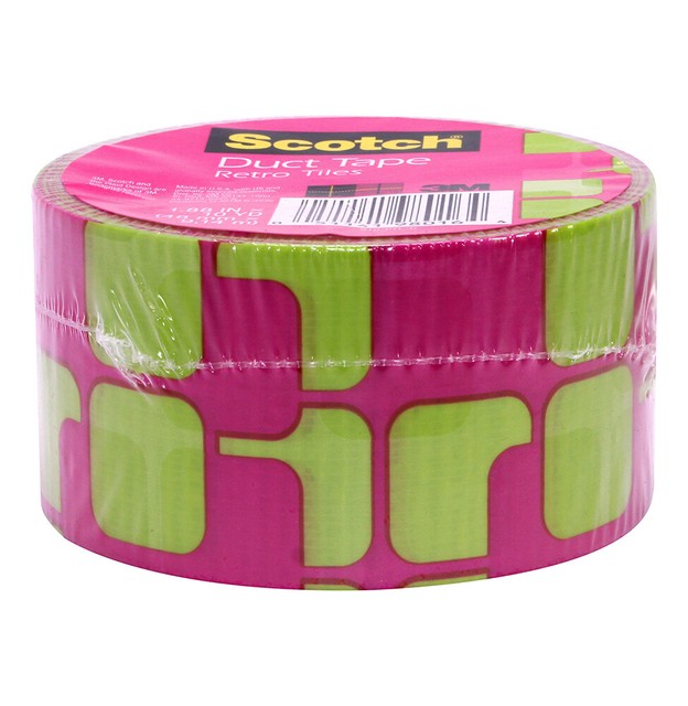 Scotch Decorative Printed Craft Duct Tape Pink Retro Tiles 1.88" x 10 ...