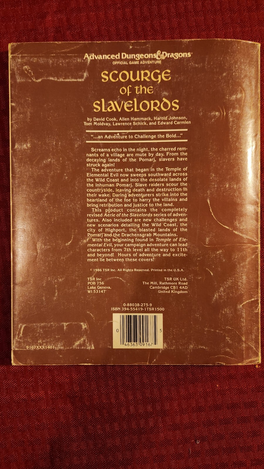 Scourge of the Slavelords A1-4 w/ Map - AD&D 1st Printing Module TSR ...