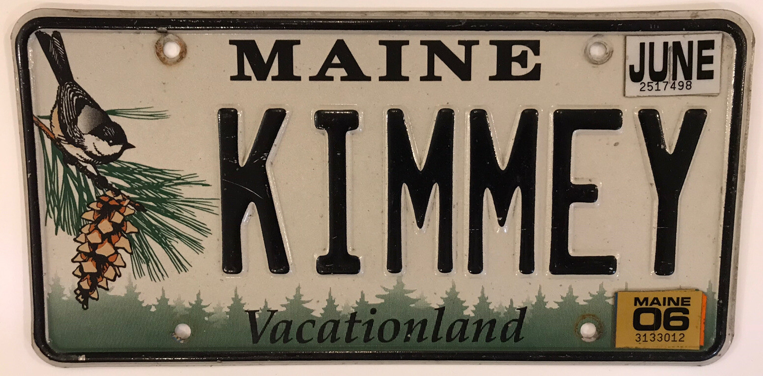 Vanity KIMMEY KIMMY KIMBERLY license plate Kimmie Kimi Kimme Kim ...