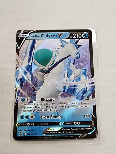 Ice Rider Calyrex V SWSH130 NM Holo Foil Promo Rare Pokemon Card | eBay