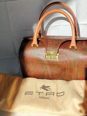 Etro Handbag Purse Shoulder Bag Leather in Brown w/Dust Bag USED | eBay