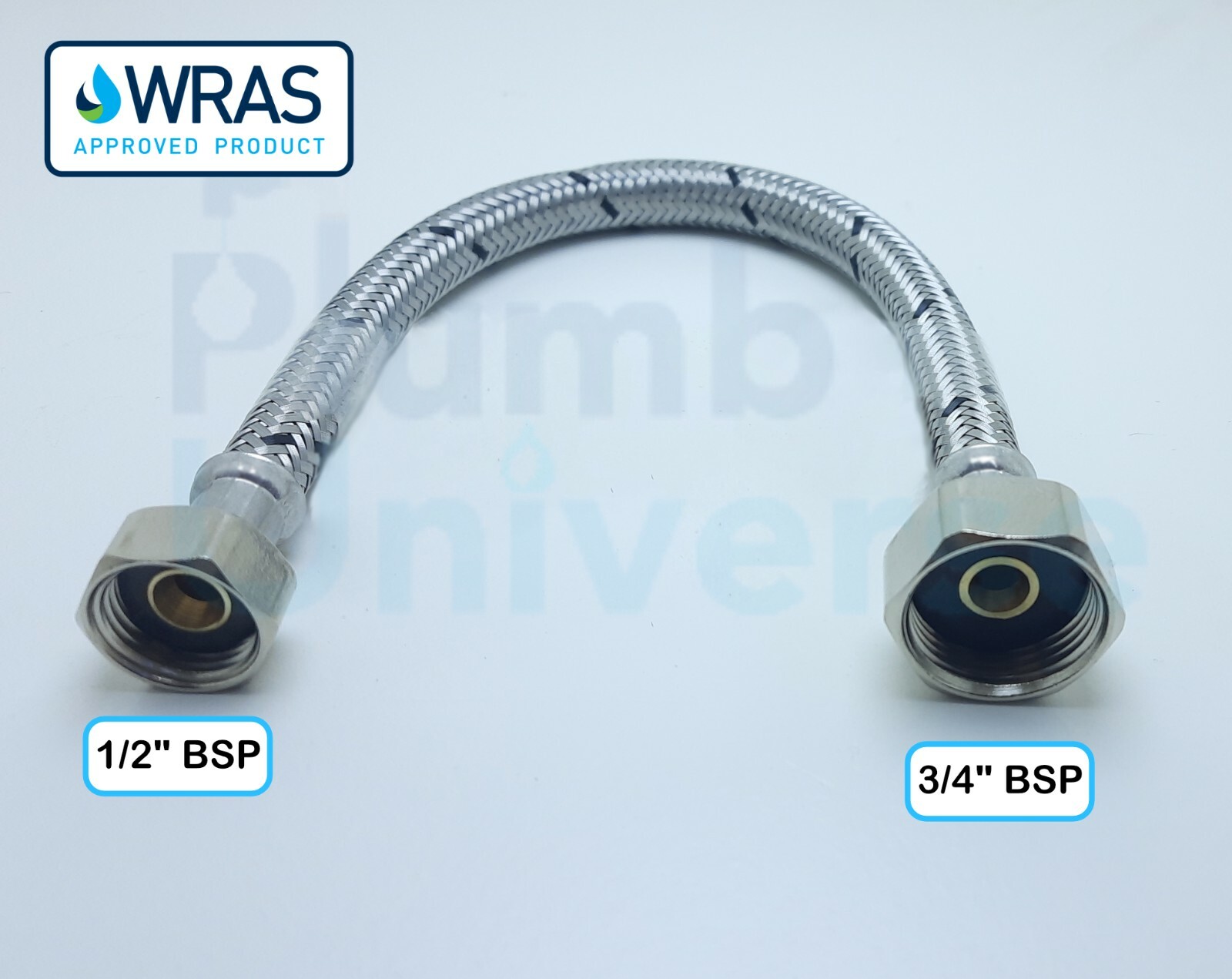 Flexible Tap Connector Bath Flexi 15mm, 22mm, 1/2" x 3/4" BSP Braided ...