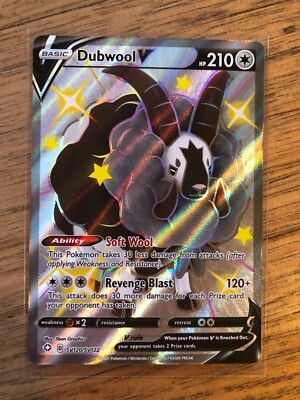 Pokemon Card DUBWOOL V Full Art Shiny Rare Shining Fates SV120/SV122 ...