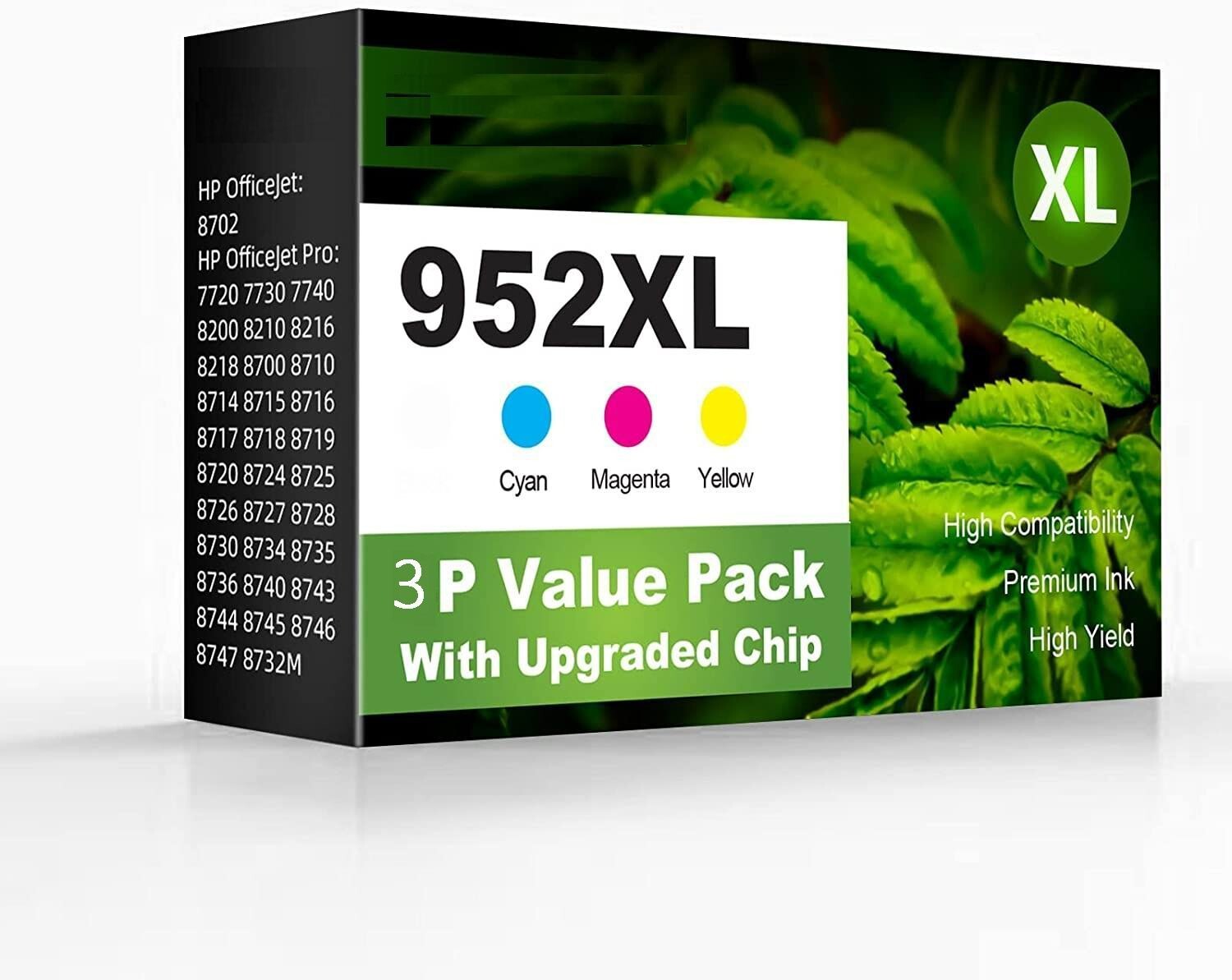 952XL Ink Cartridges CMY Replacement for HP Officejet Pro 7740 8210 ...