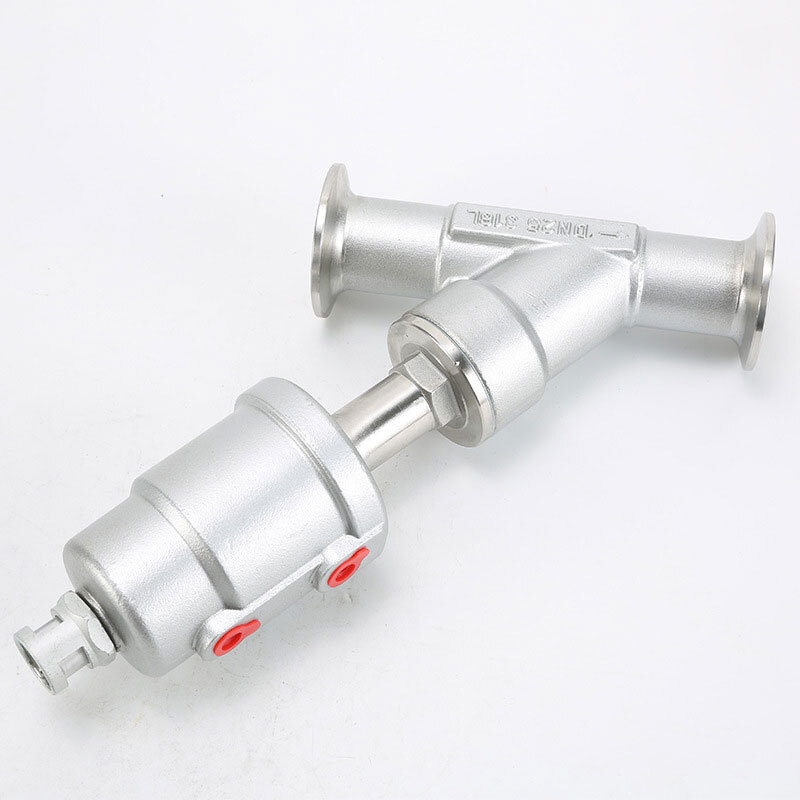1/2" SS304 Clamp OD 50.5mm Single Acting Angle Seat Valve Normally ...