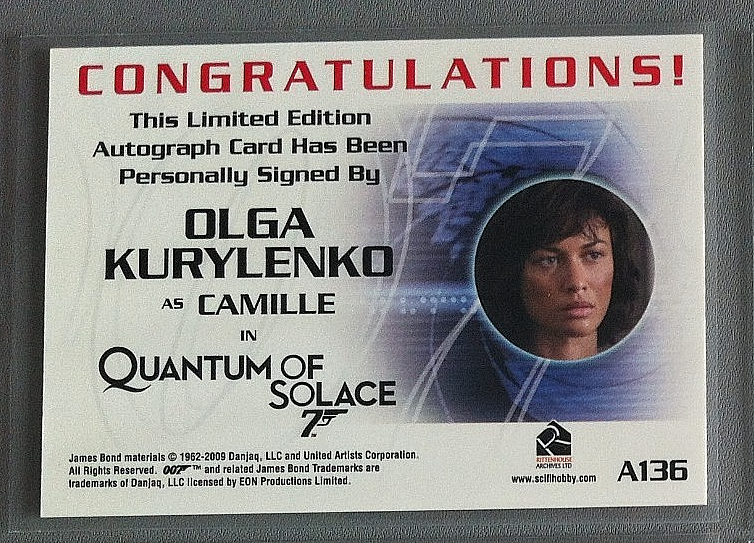 2010 James Bond Heroes and Villains A136 Olga Kurylenko as Camille Auto ...