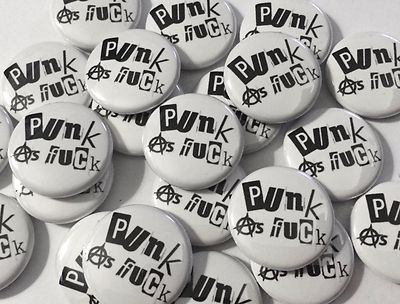 PUNK AF Anarchy Pin Button Badge Sex Pistols Clash UK Punk As PinBack ...