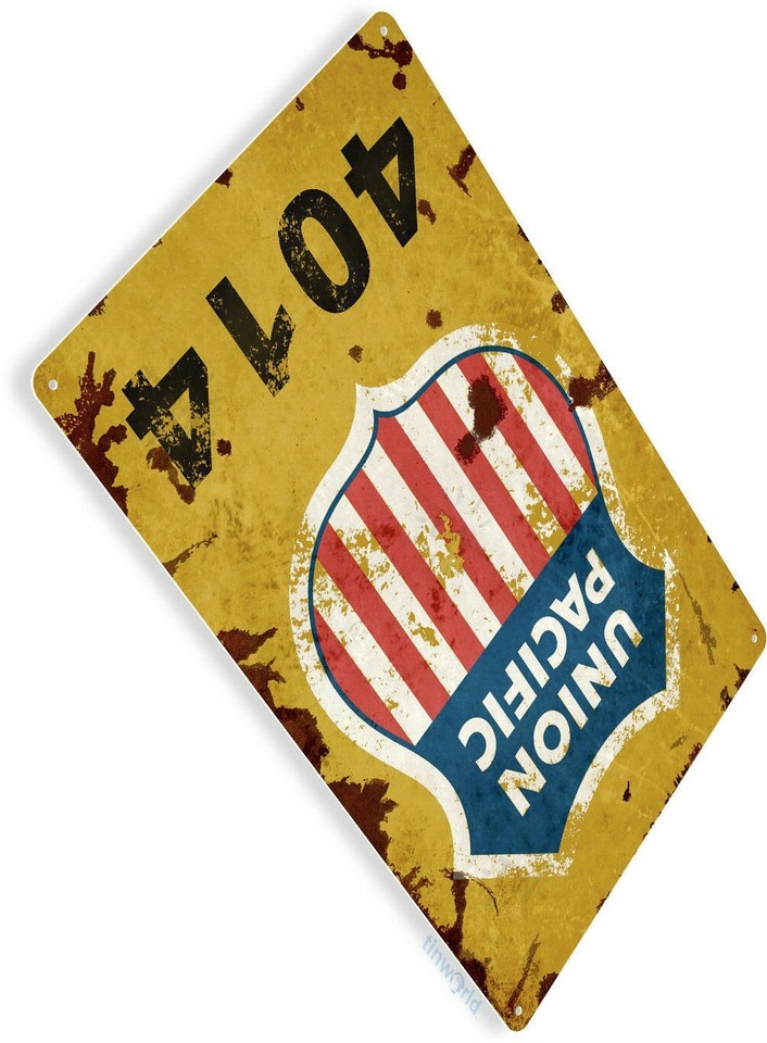 Union Pacific Railway Logo Train Railroad Rustic Retro Wall Decor Metal ...