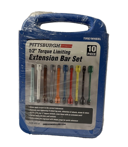 1/2" Impact Torque Stick Torque Limiting Extension Bar Set Color Coded ...