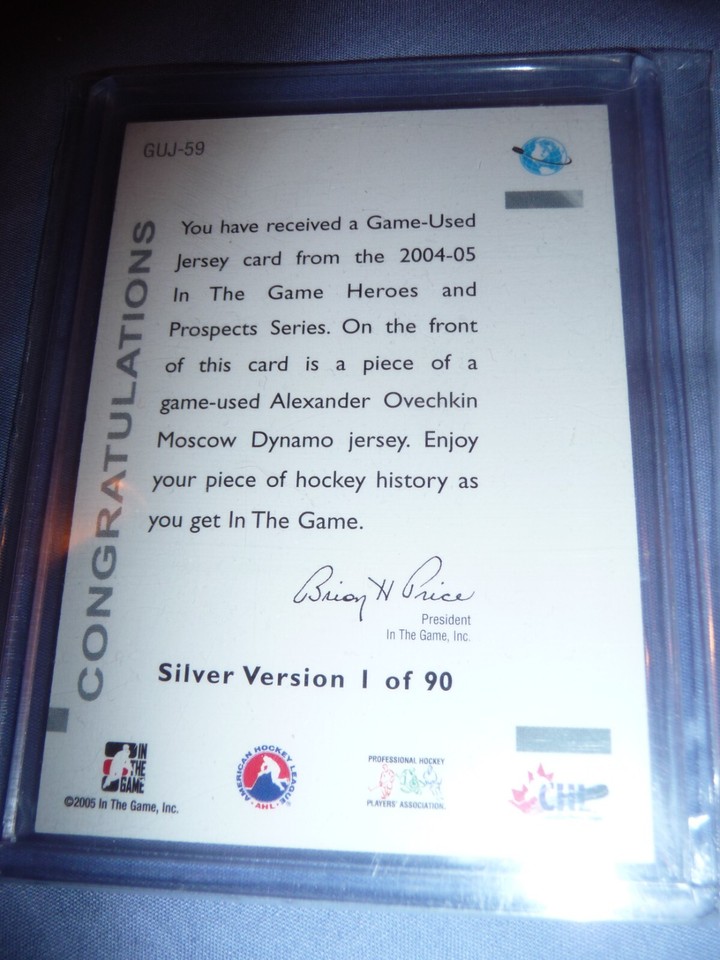 2004-05 ITG Alexander Ovechkin RC Jersey SILVER /90 * RARE PRE - ROOKIE ...