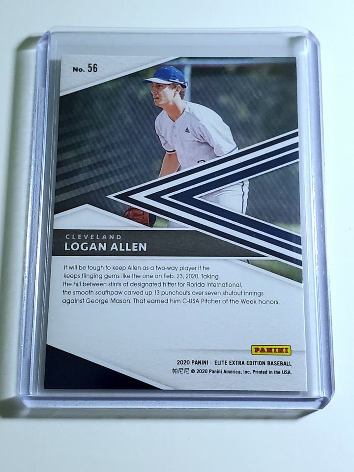 Logan T. Allen 2020 Panini Elite Extra Edition Gold 06/24 #56 Guardians ...