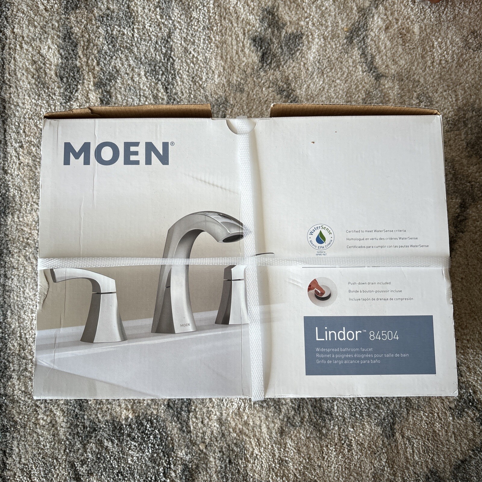 Moen 84504 Lindor Chrome Two-Handle High Arc Bathroom Faucet - Silver ...