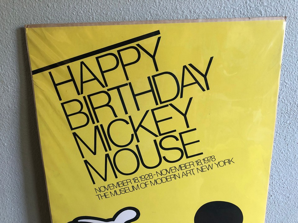 1978 Mickey Mouse 50th Happy Birthday Art Poster New York NYC MOMA ...