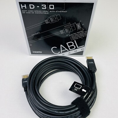 Cabl Brand HD-30 HDMI HighSpeed HDMI 2.0 Cable 3D and 4K Compatible ...