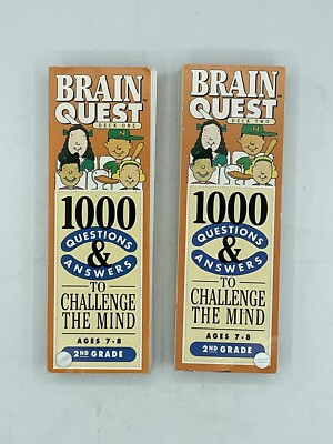 Brain Quest 2nd Grade Ages 7 - 8 Deck One And Two - 1000 Questions And ...