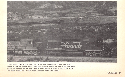 Rio Grande On A Union Pacific Coal Run At California Cajon Pass Vtg Mag ...