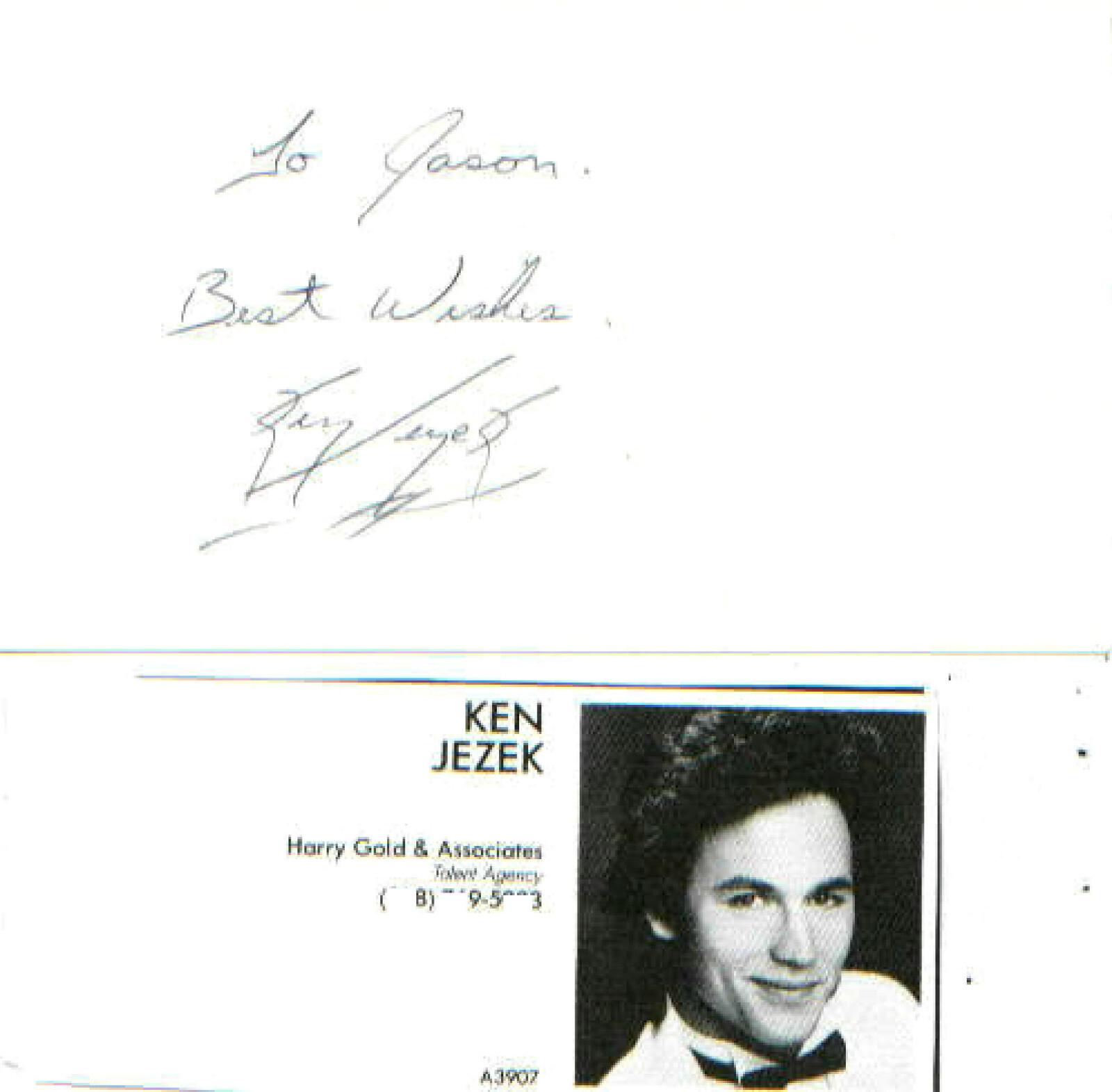 KEN JEZEK - Actor - Days of Our Lives / Lars England - Autograph | eBay