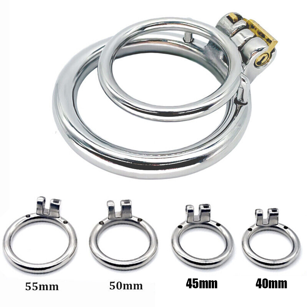Stainless Steel Male Chastity Device Small Double Rings Lock Male ...
