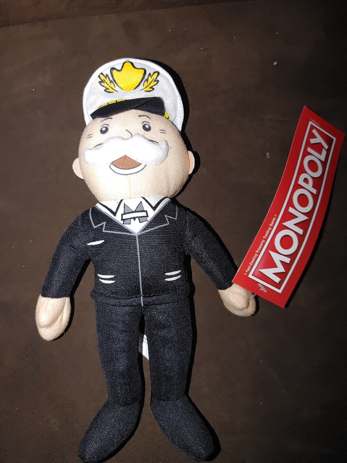 2020 10” Monopoly Man Plush Stuffed Toy Captain Hat Hasbro Free ...