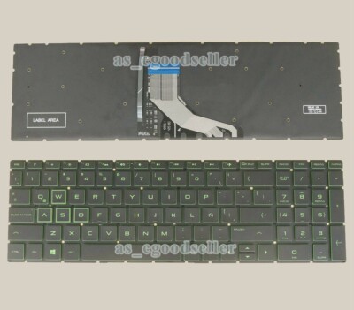 Latin Green BACKLIT Keyboard for HP Pavilion Gaming 15-ec 15z-ec000 15 ...