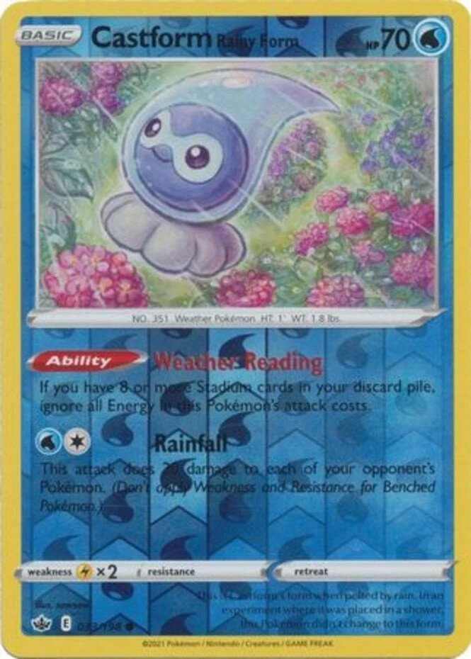 Castform Rainy Form 033/198 Reverse Holo Chilling Reign | eBay